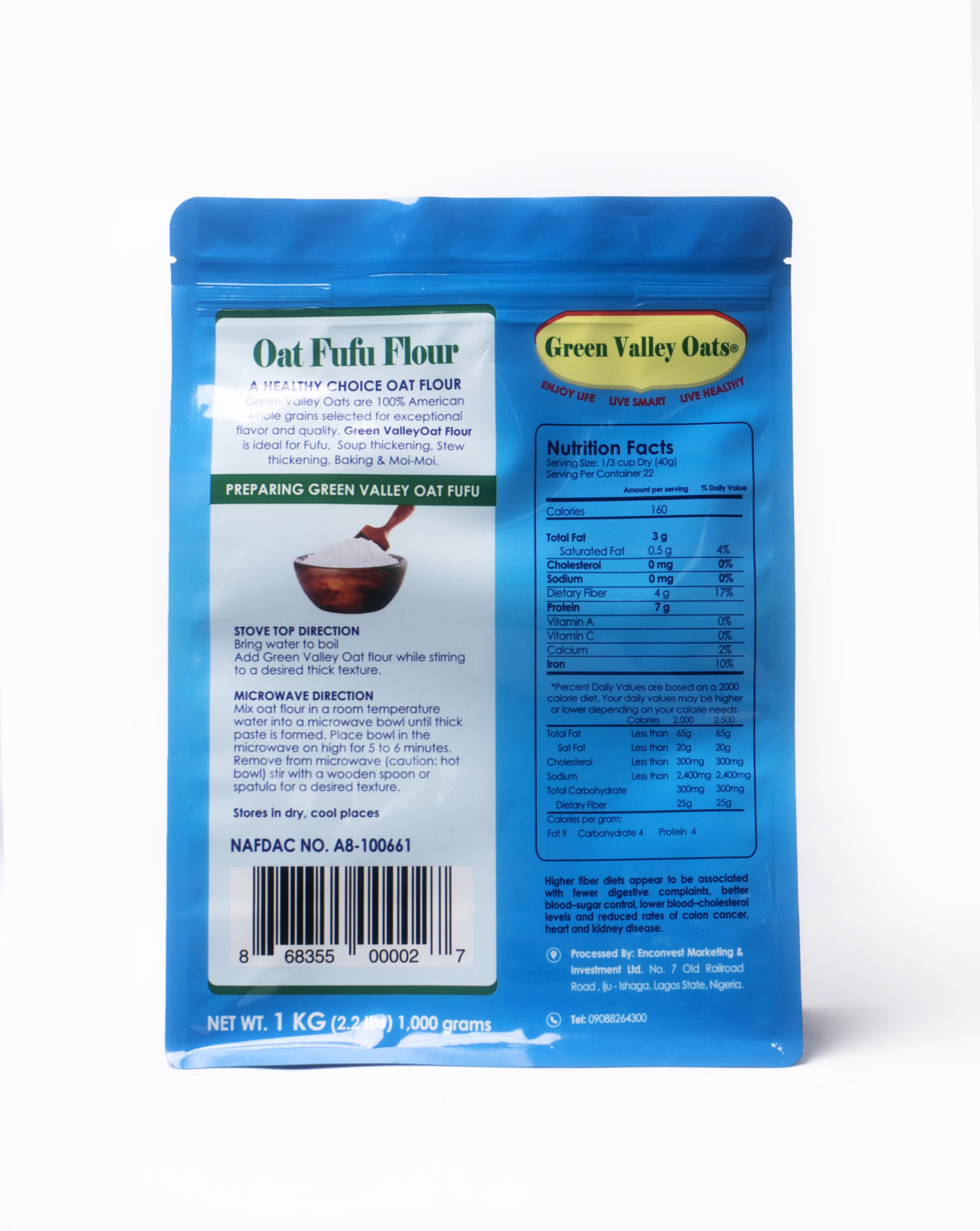 Green Valley Oats Fufu Flour (Swallow) – 1 kg bag – Green Valley Oats